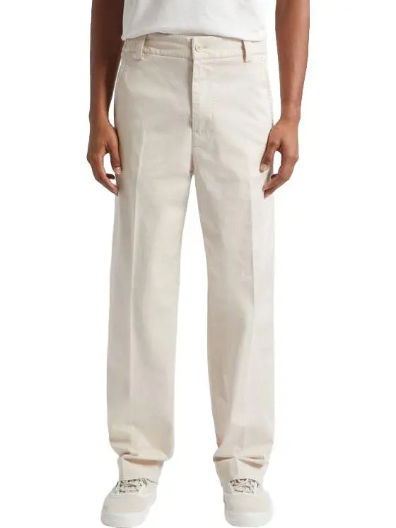 Moncler Stretch Cotton Straight Leg Pants - White