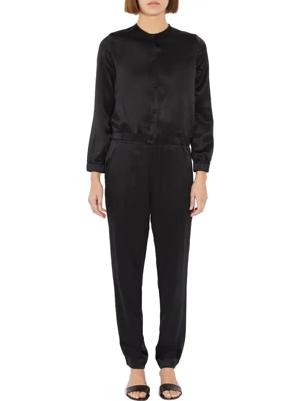 THE PARK Kelly Bomber" Silk Jacket - Noir