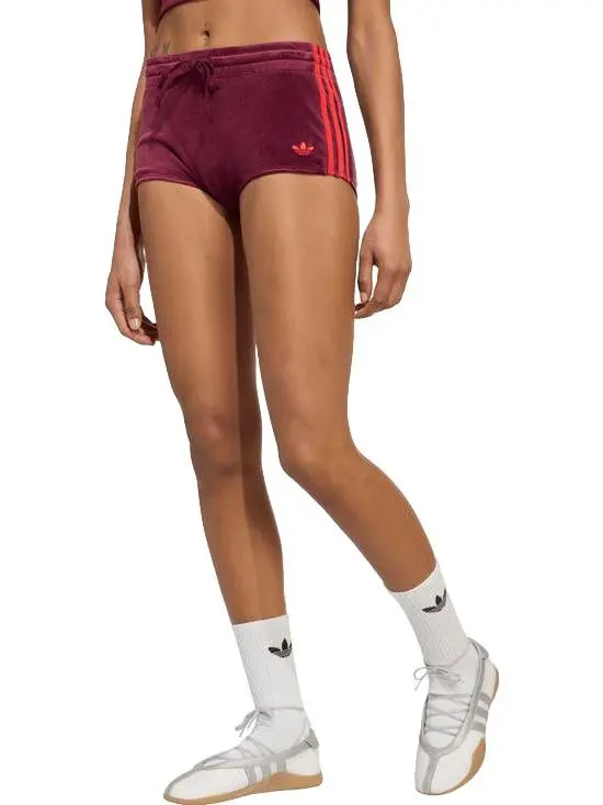 ADIDAS ORIGINALS Sst Velour Hot Shorts - Maroon