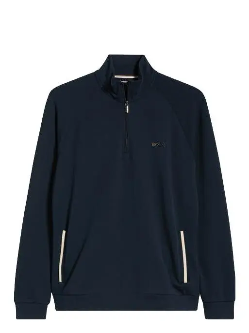 BOSS Sense Quarter-zip Pullover - Dark Blue