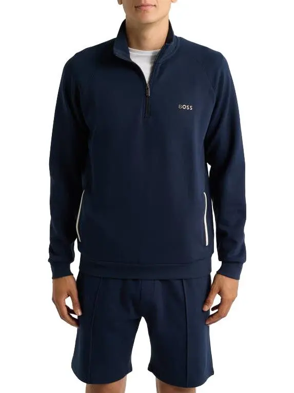 BOSS Sense Quarter-zip Pullover - Dark Blue