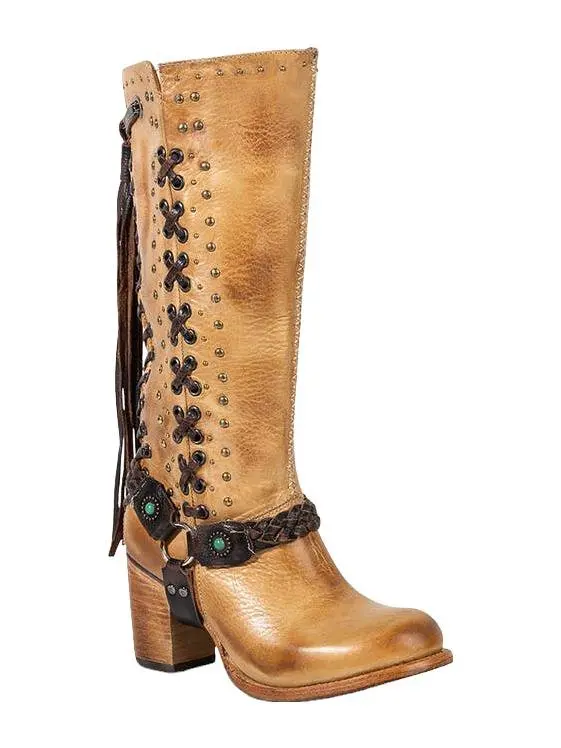 FREEBIRD Buck Knee High Boots - Tan