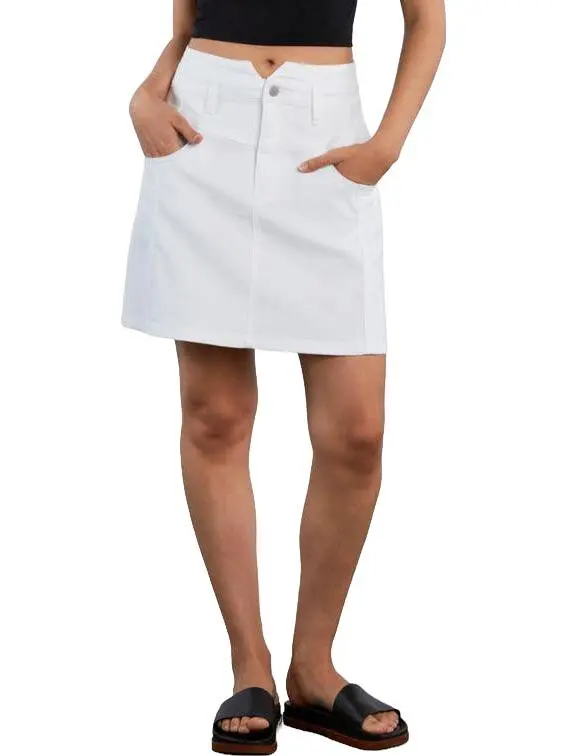 WASH LAB DENIM Penelope Denim Miniskirt - Bright White