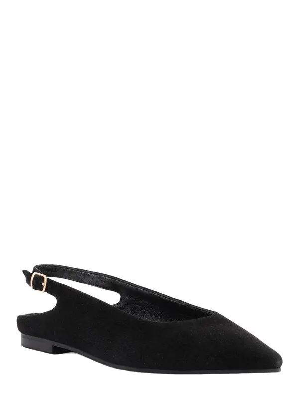 Seychelles Alameda Pointed Toe Slingback Flat - Black
