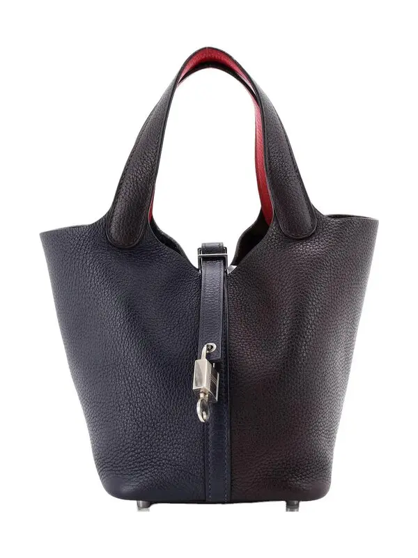 Hermès Picotin Lock Bag Tricolor Clemence Pm - Blue