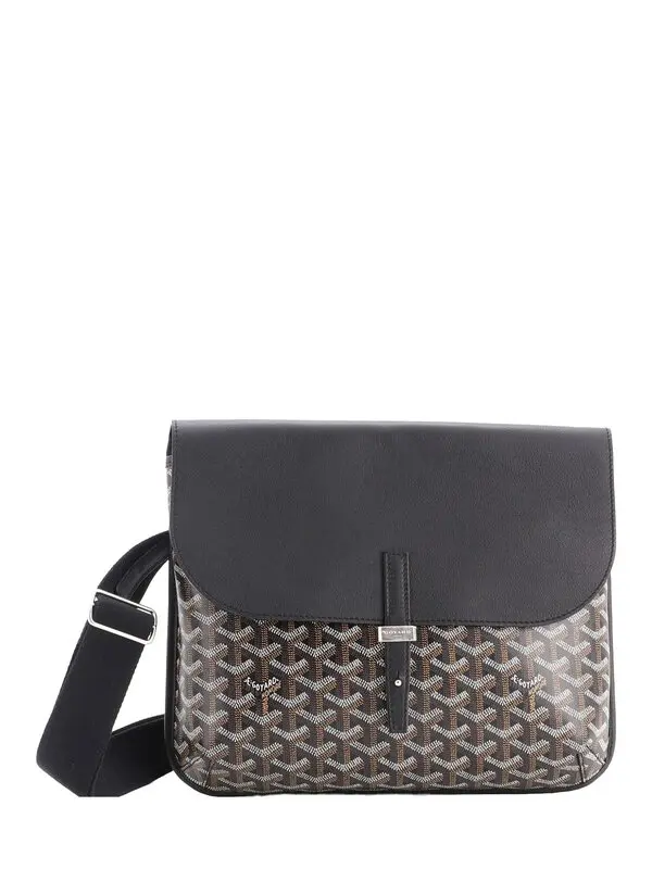 Goyard Coursier Messenger Bag Coated Canvas And Leather - Black