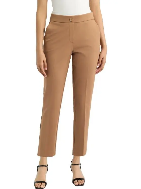 Anne Klein Straight Leg Pull-on Pants - Vicuna
