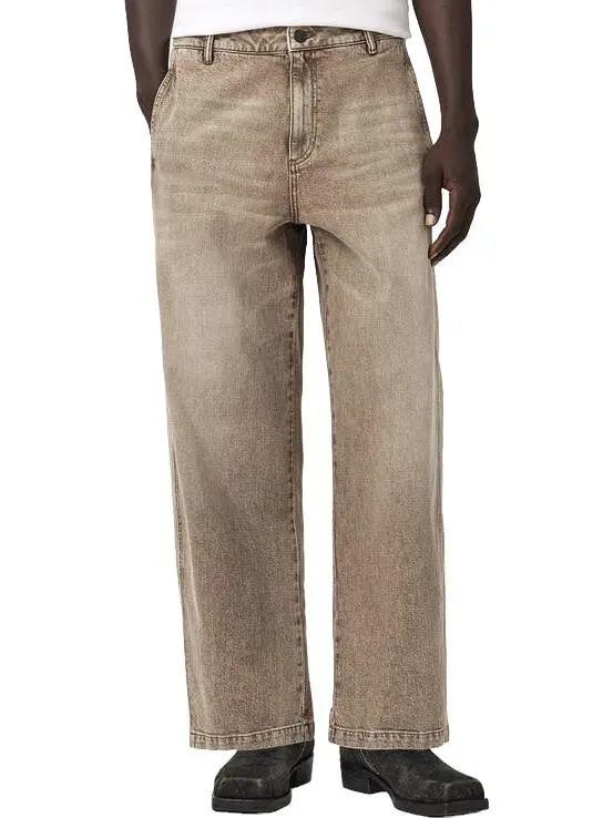 ALLSAINTS Raafi Wide Leg Jeans - Light Washed Brown