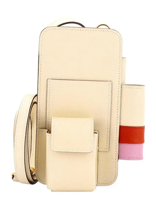 Hermès Hermesway Phone Case Crossbody Bag Epsom - White