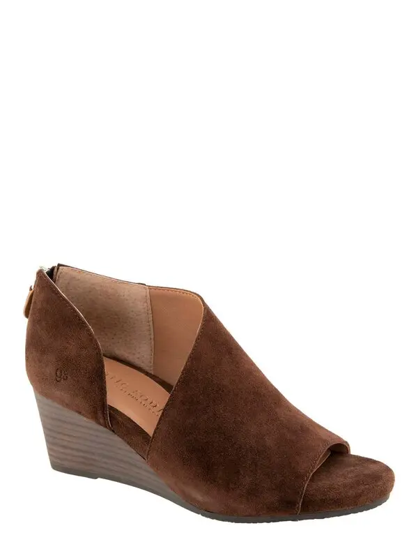 Gentle Souls Talerie Perforated Wedge Sandal - Mustang Suede