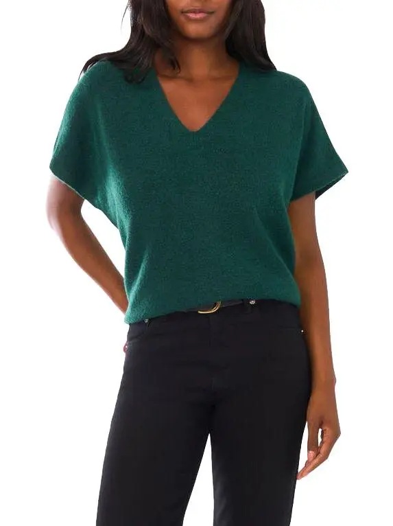 Vince Camuto V-neck Short Sleeve Boxy Sweater - Wise