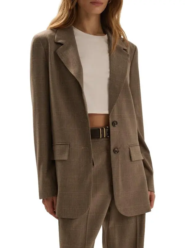 FAVORITE DAUGHTER The Favorite Plaid Blazer - Java Plaid