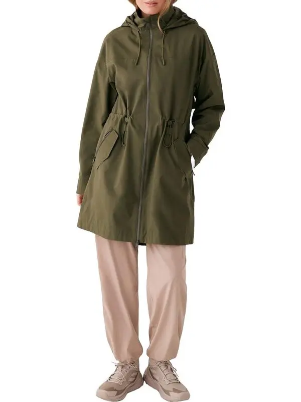 LOLE Piper 2.0 Waterproof Rain Jacket With Drawstring Waist - Moss