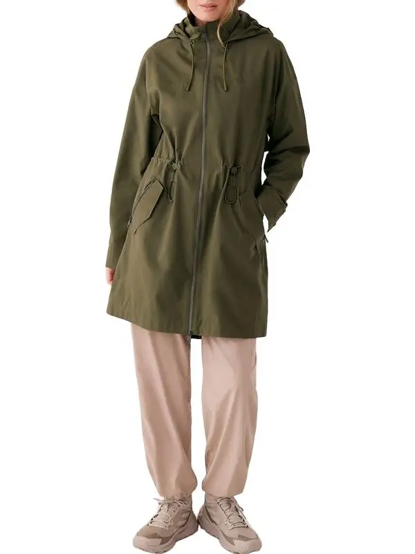 LOLE Piper 2.0 Waterproof Rain Jacket With Drawstring Waist - Olive
