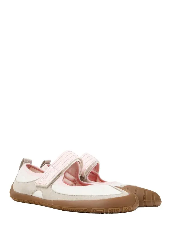 Camper Peu Path Leather Mary Jane Flat - Light Beige
