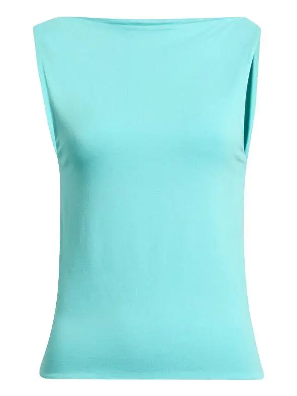 JADED LONDON Backless Twist Jersey Top - Turquoise