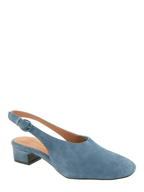 Gentle Souls Kellis Slingback Block Heel Pump - Chambray Suede