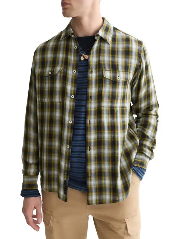Scotch & Soda Relaxed Fit Plaid Double Face Cotton Button-up Shirt - Meteorite Check
