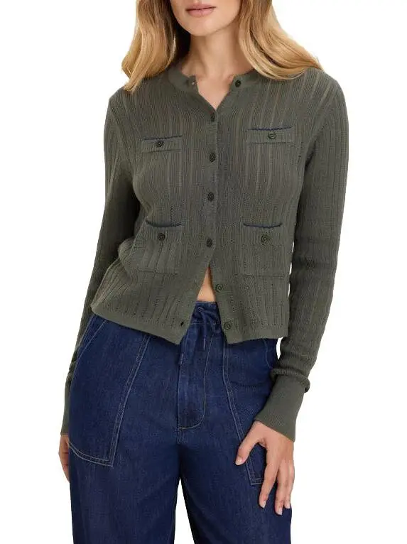 NZ BY NIC AND ZOE Cotton Pointelle Cardigan - Briar