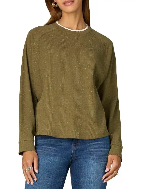 Wit & Wisdom Raglan Sleeve Rib Top - Forest Mos