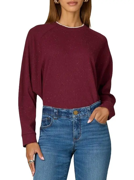 Wit & Wisdom Raglan Sleeve Rib Top - Zinfandel