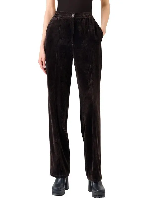 Akris Fritz Straight Leg Stretch Corduroy Pants - Coffee