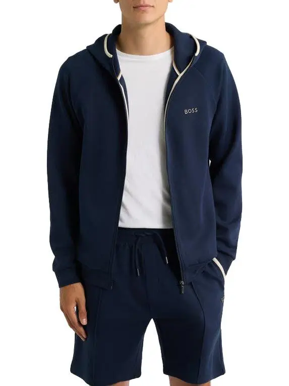 BOSS Sense Hooded Zip Jacket - Dark Blue