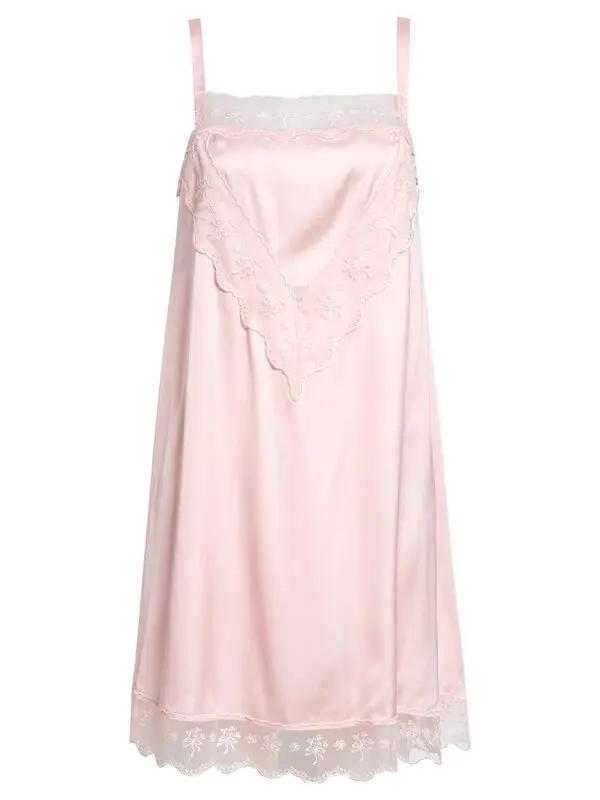 Simone Rocha Embroidered Trim Satin Slipdress - Soft Pink
