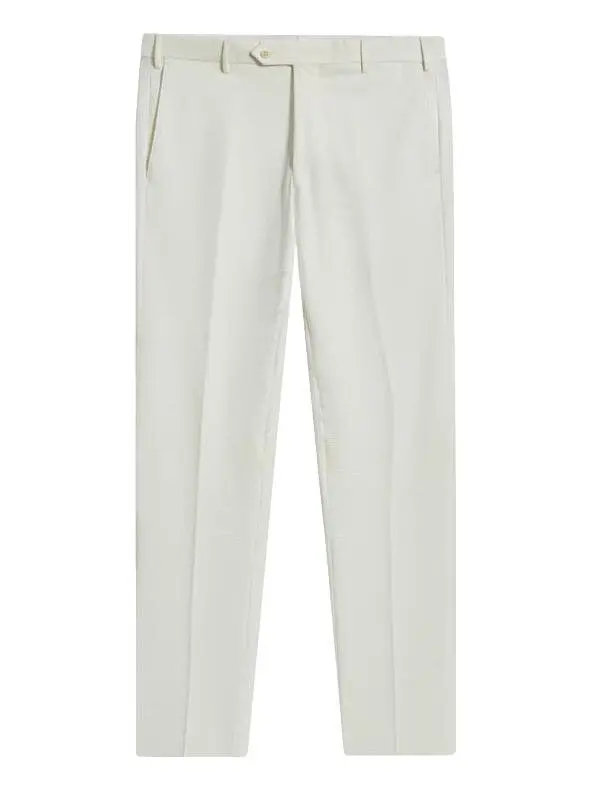 Zanella Flat Front Stretch Cotton Pants - White