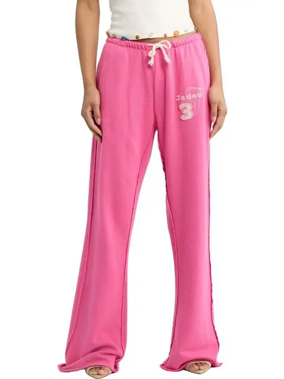 JADED LONDON Cotton Fleece Drawstring Pants - Pink
