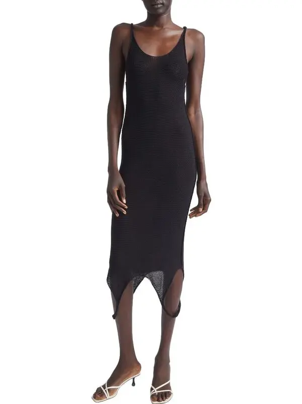 AISLING CAMPS Obi Cotton Blend Slipdress - Black