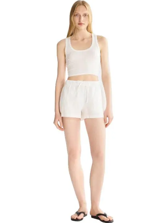 OROLAY Relaxed Linen Drawstring Shorts - White