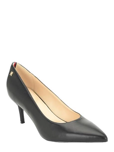 Tommy Hilfiger Pointed Toe Kitten Heel Pumps - Black