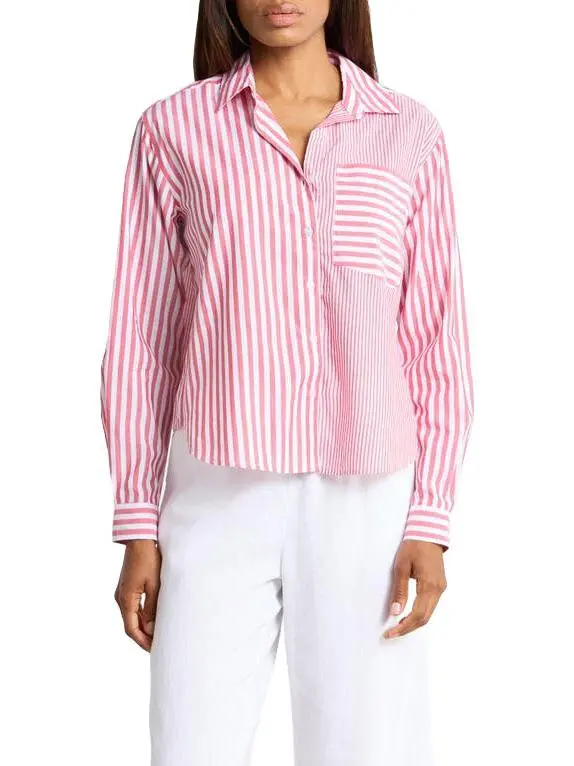 BEACHLUNCHLOUNGE Lilah Striped Button-front Shirt - Milano Mix