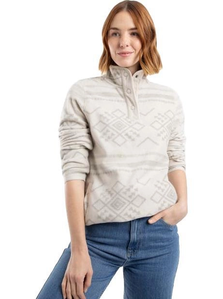 WEIRD FISH Amy Printed Microfleece High Neck Sweatshirt - Egg Shell