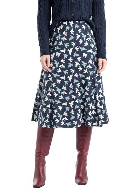 WEIRD FISH Romaro Printed Jersey Midi Skirt - Midnight