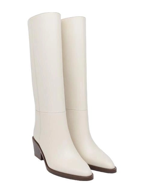 STIVALI NEW YORK Eleganza Knee High Leather Boots - Ivory