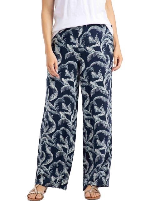 WEIRD FISH Mounira Printed Wide Leg Trousers - Ink