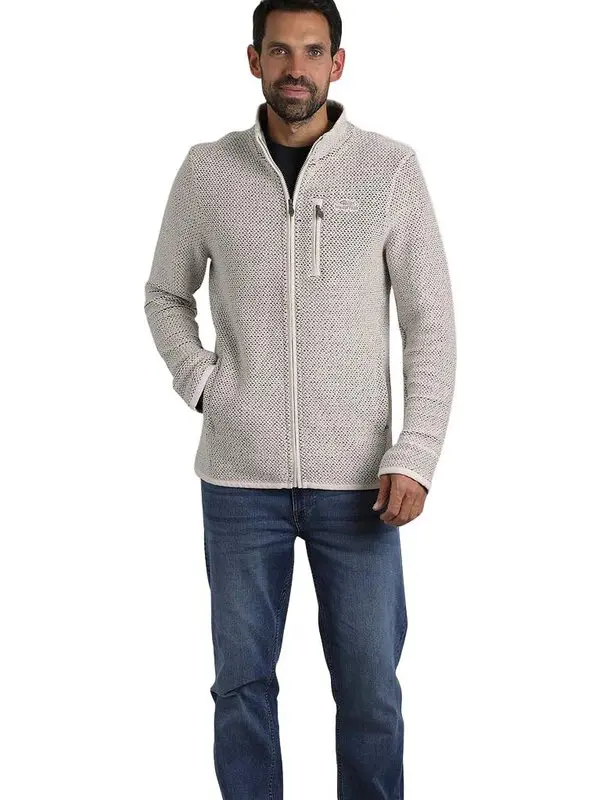 WEIRD FISH Transom Full Zip Jacket - Ecru