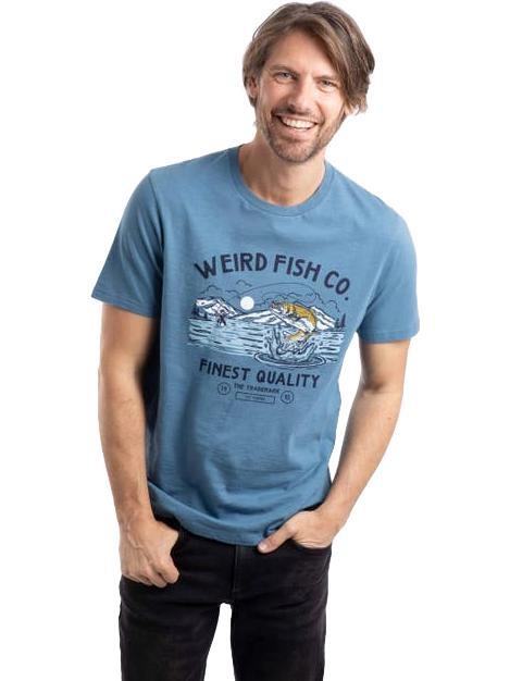 WEIRD FISH Fish Out Of Water Graphic T-shirt - Washed Blue
