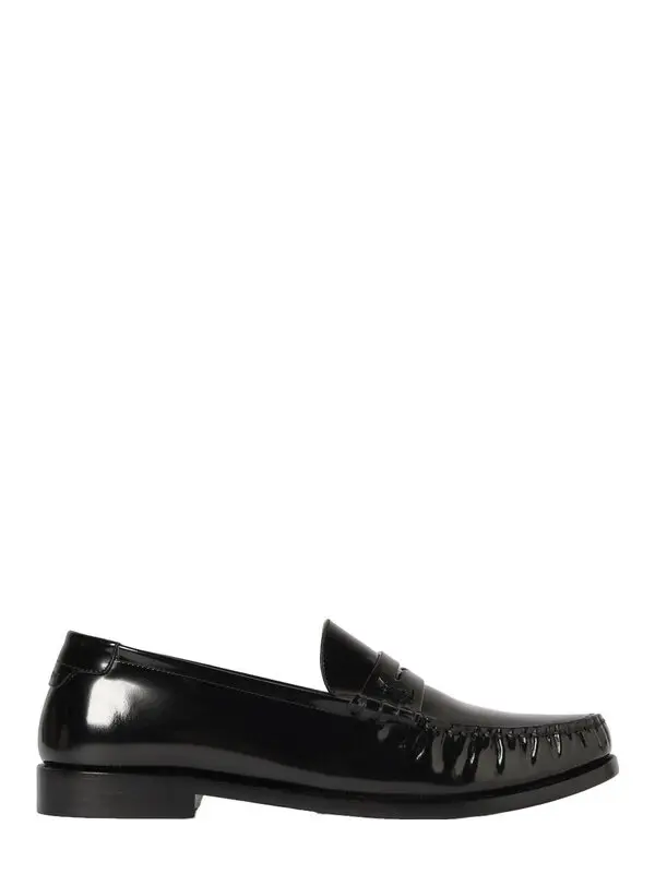 Saint Laurent Calfskin Leather Loafers - Black