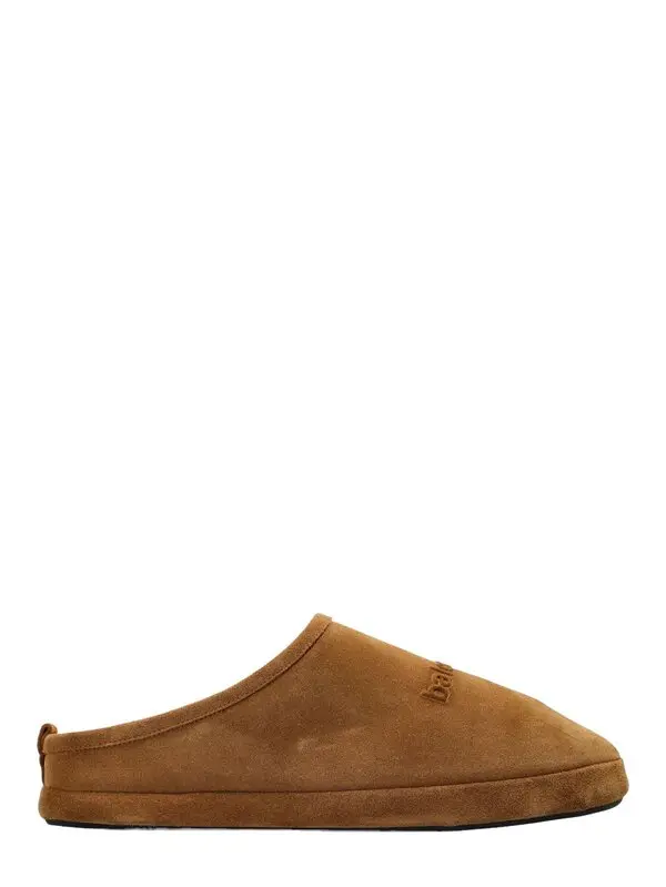 Balenciaga Suede Leather Slippers With Faux-shearling Lining - Multicolor