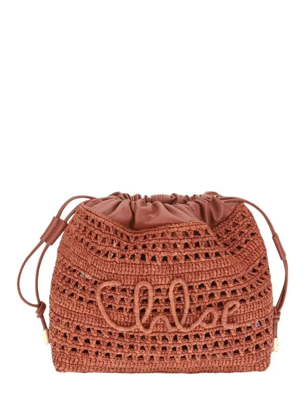 Chloé Raffia Drawstring Mini Bag - Multicolor