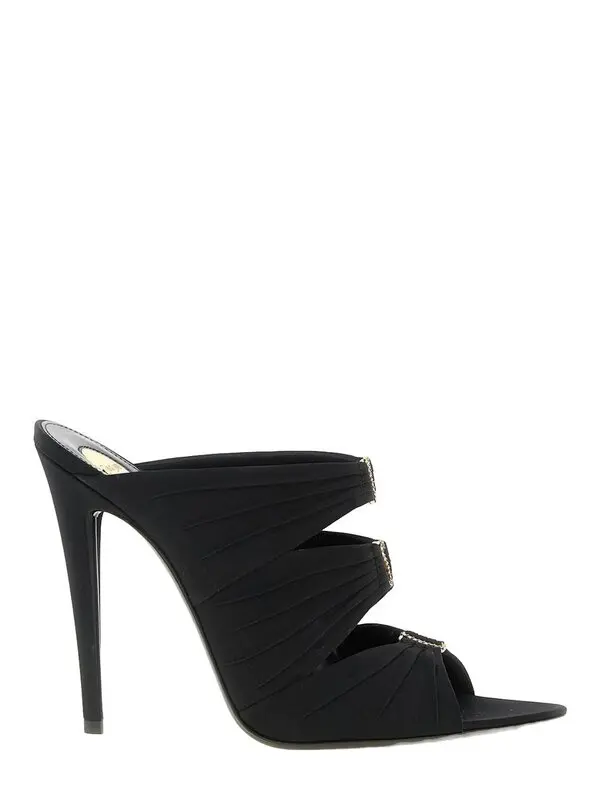 Saint Laurent Draped Heeled Sandals - Black