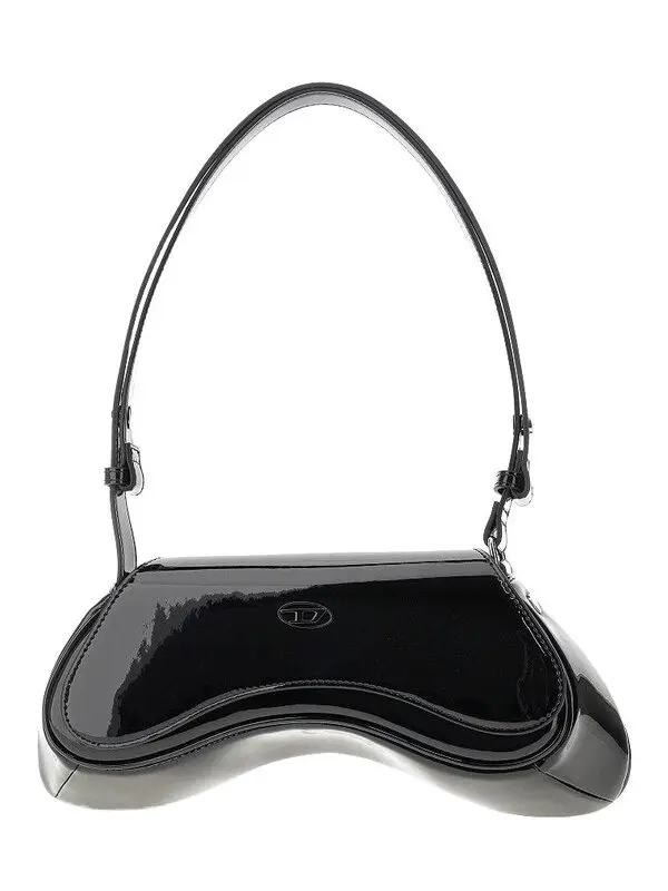 DIESEL® Glossy Faux Leather Bag - Black
