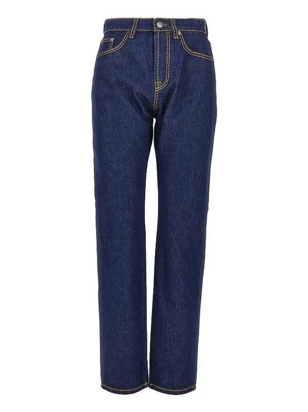 Versace Cotton Denim Jeans With Medusa Detail - Blue