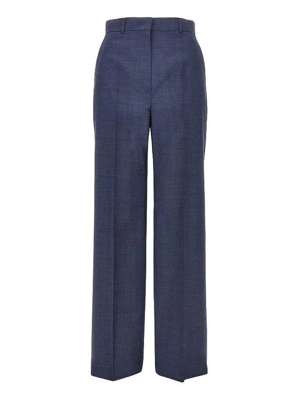Max Mara Virgin Wool Tailored Pants - Blue
