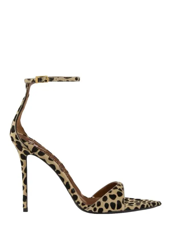 GIUSEPPE ZANOTTI Leopard Print Pony Hair Stiletto Sandals - Multicolor