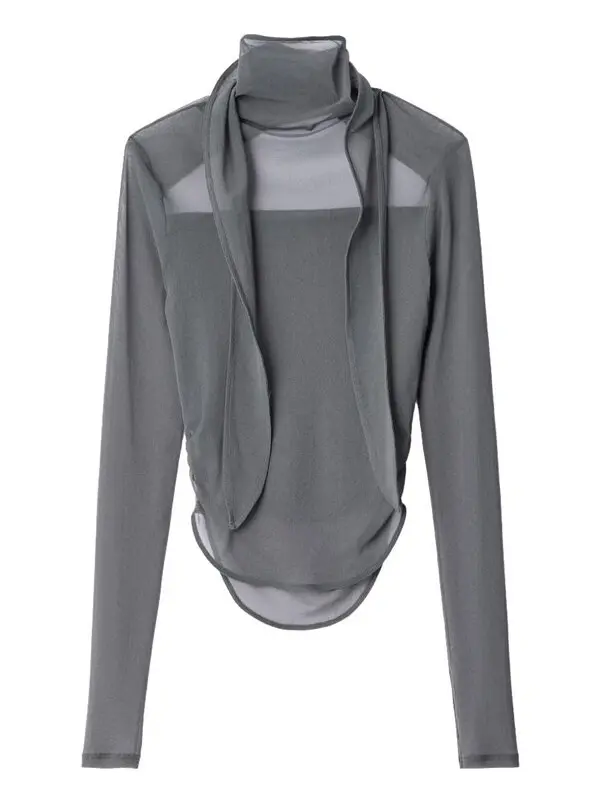 LEMAIRE Ballerina Foulard Top In Mesh Jersey - Multicolor