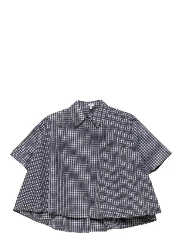 Loewe Cotton Checkered Cropped Shirt - Multicolor